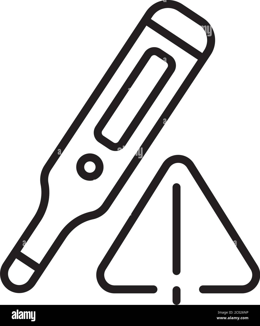 fever thermometer , medical instrument thermometer, line style icon ...