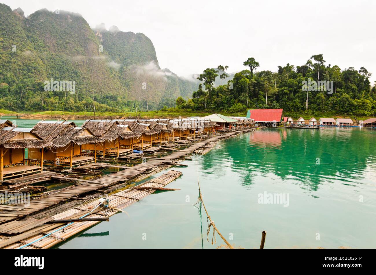 Bamboo floating resort Stock Photo - Alamy