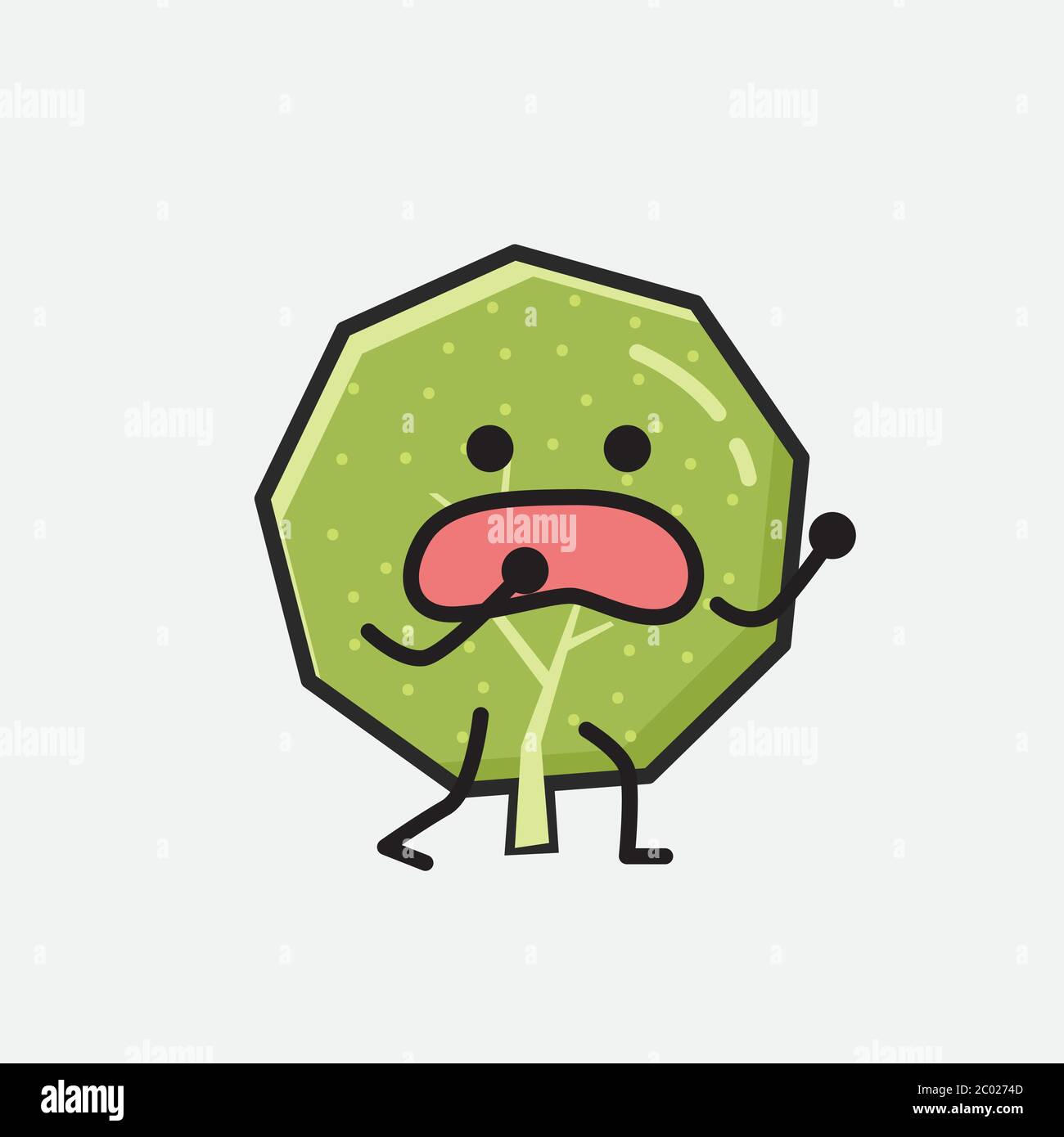 An illustration of Cute Green Tree Mascot Vector Character in Flat ...