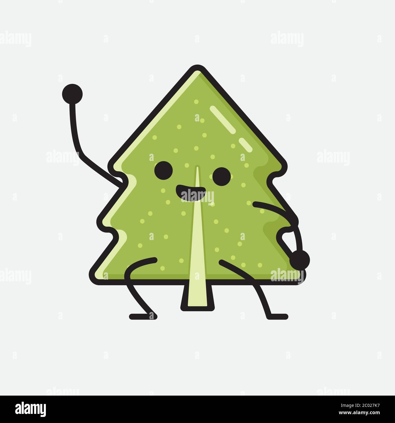 An Illustration of Cute Pine Tree Mascot Vector Character in Flat ...