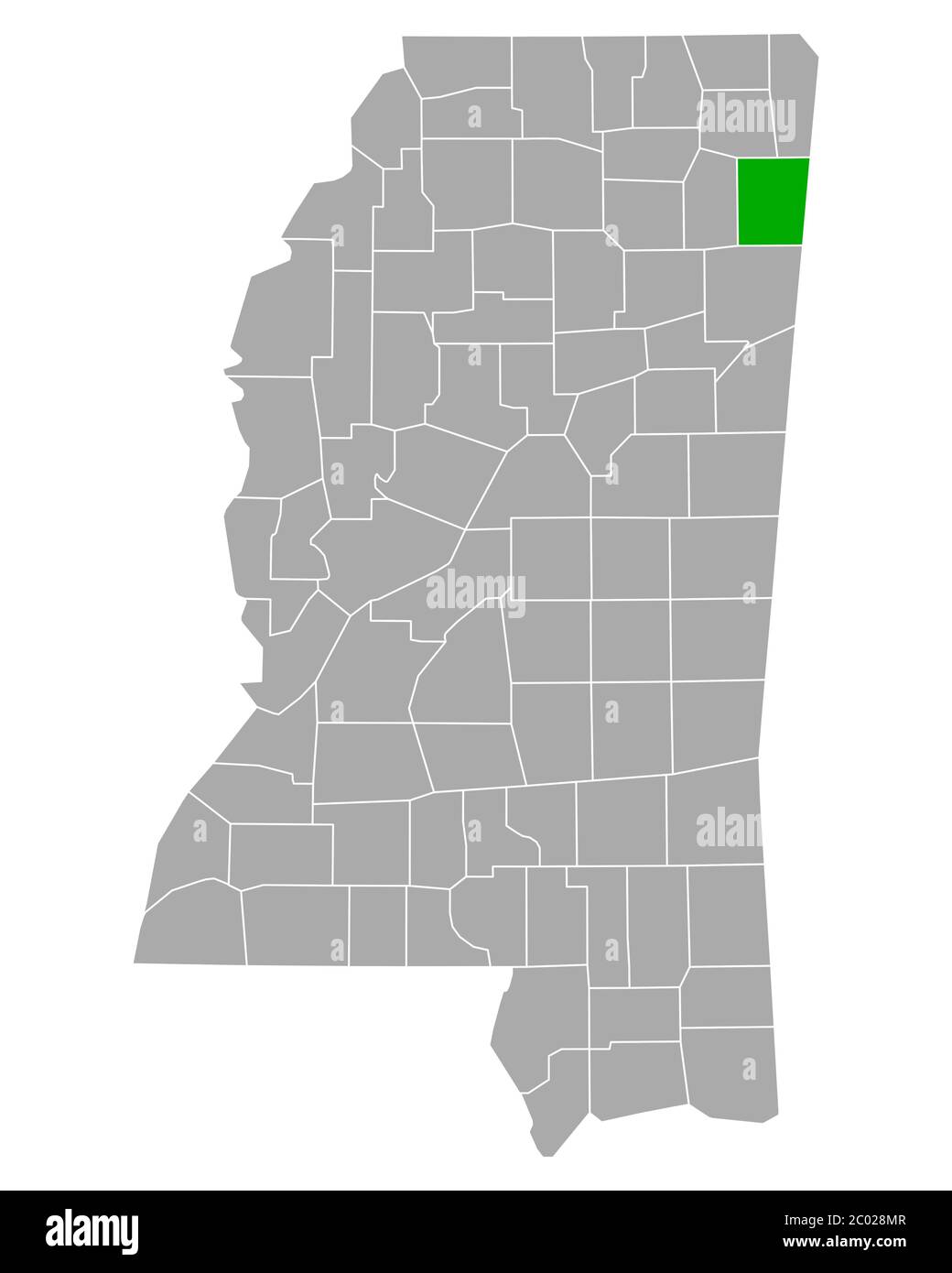 Map of Itawamba in Mississippi Stock Photo - Alamy