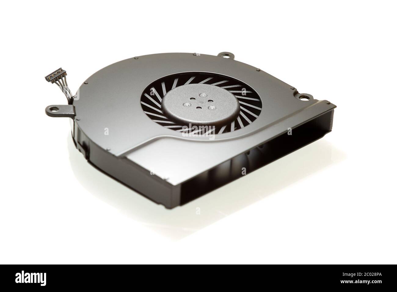 The cooling fan system element, laptop computer cooler, close-up, white ...