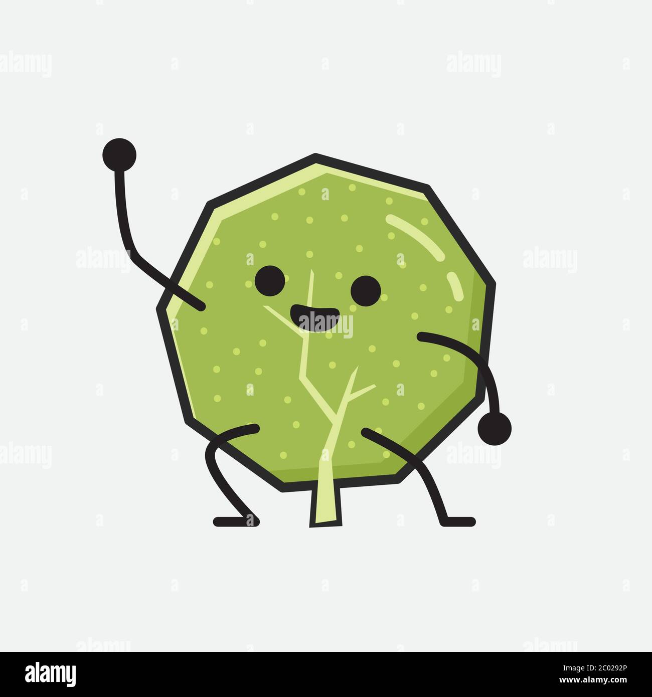 An illustration of Cute Green Tree Mascot Vector Character in Flat ...