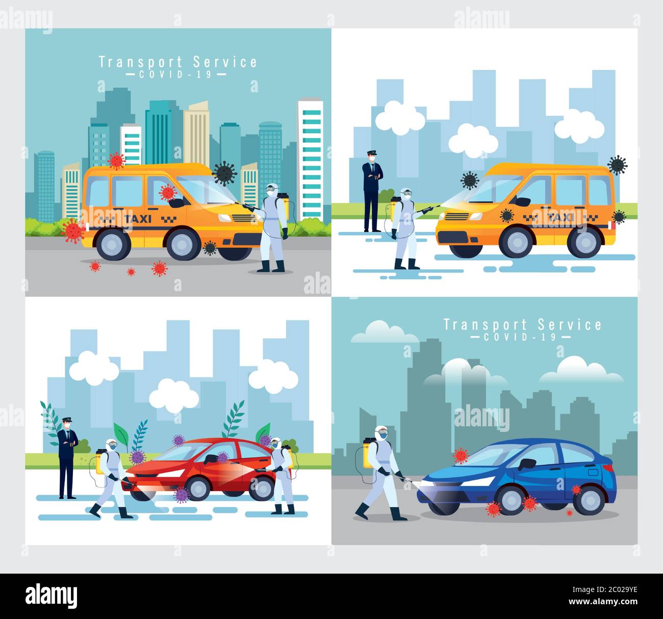 Cars disinfection Stock Vector Images - Alamy