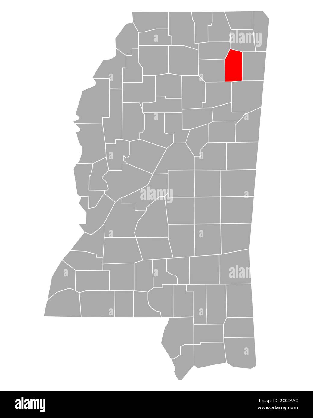 Map of Lee in Mississippi Stock Photo - Alamy