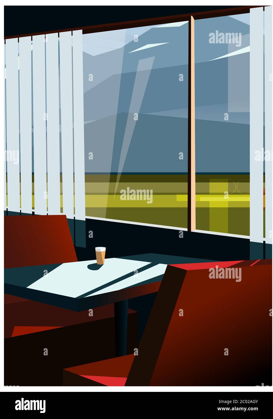 Interior view empty cafe Stock Vector Images - Alamy