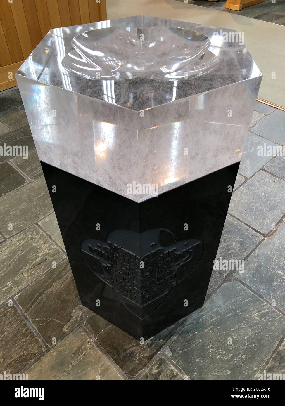 REYKJAVIK, ICELAND - July 2, 2018: The baptismal font inside ...