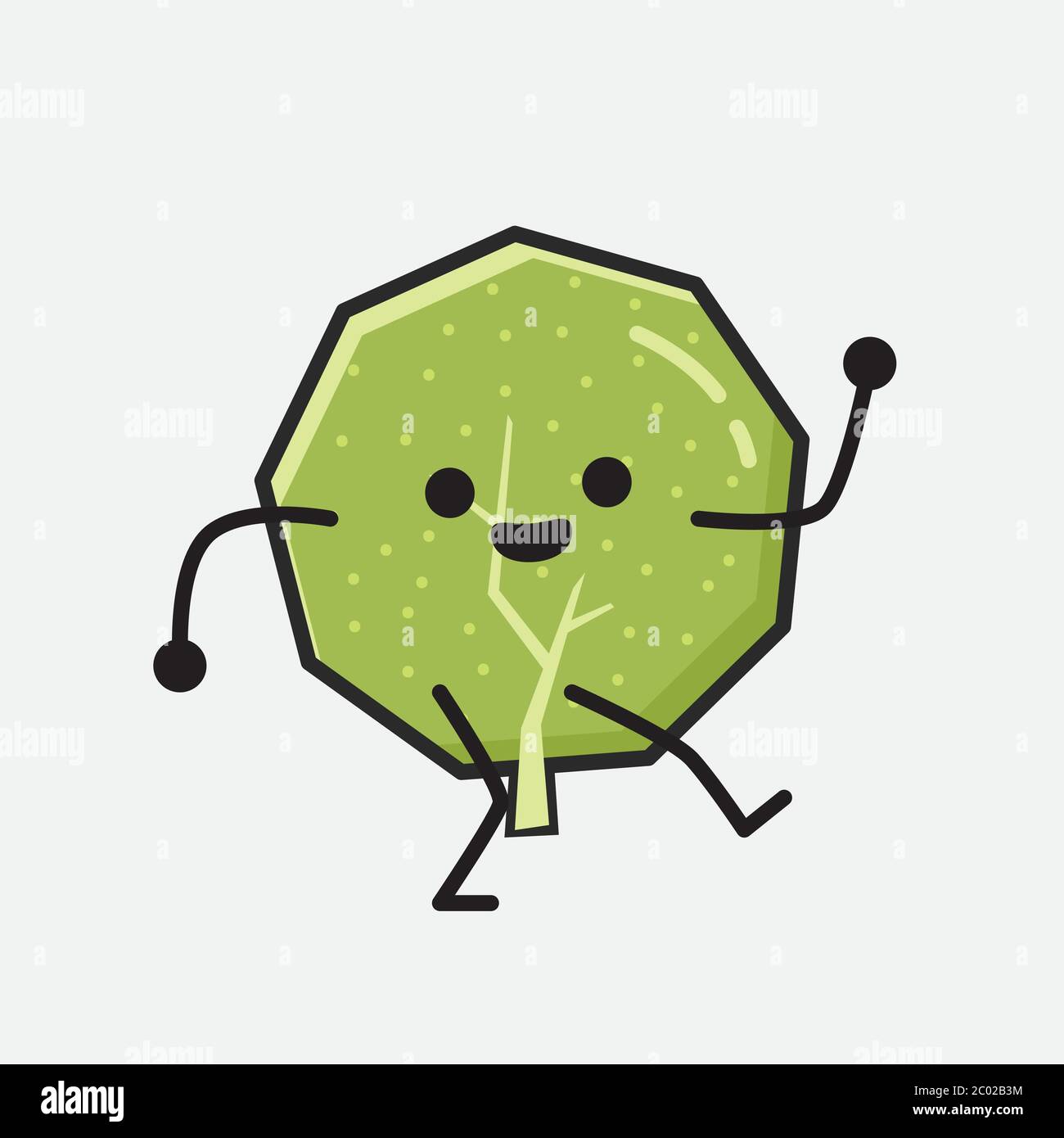 An illustration of Cute Green Tree Mascot Vector Character in Flat ...
