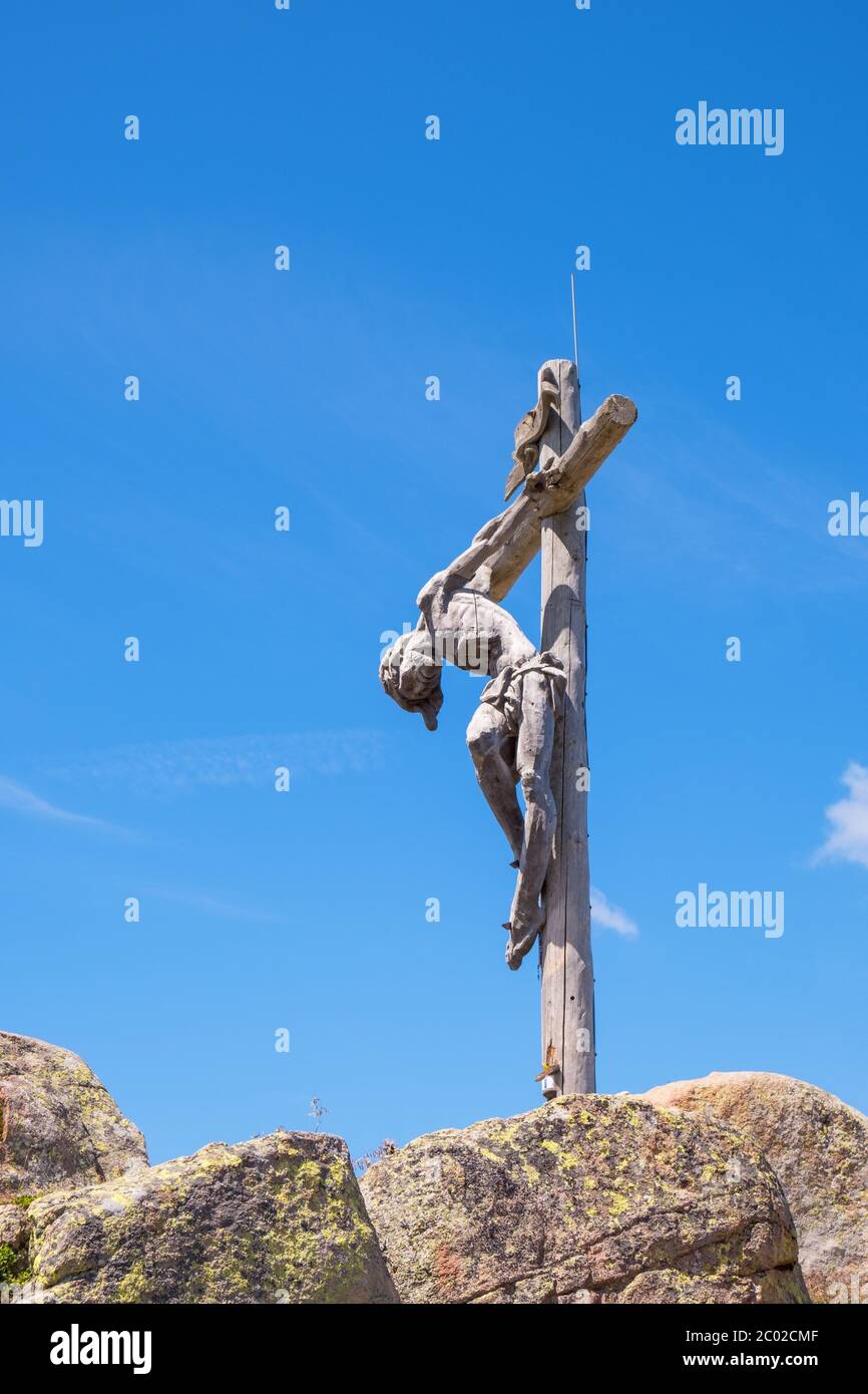 Jesus crucified on a cross Stock Photo - Alamy