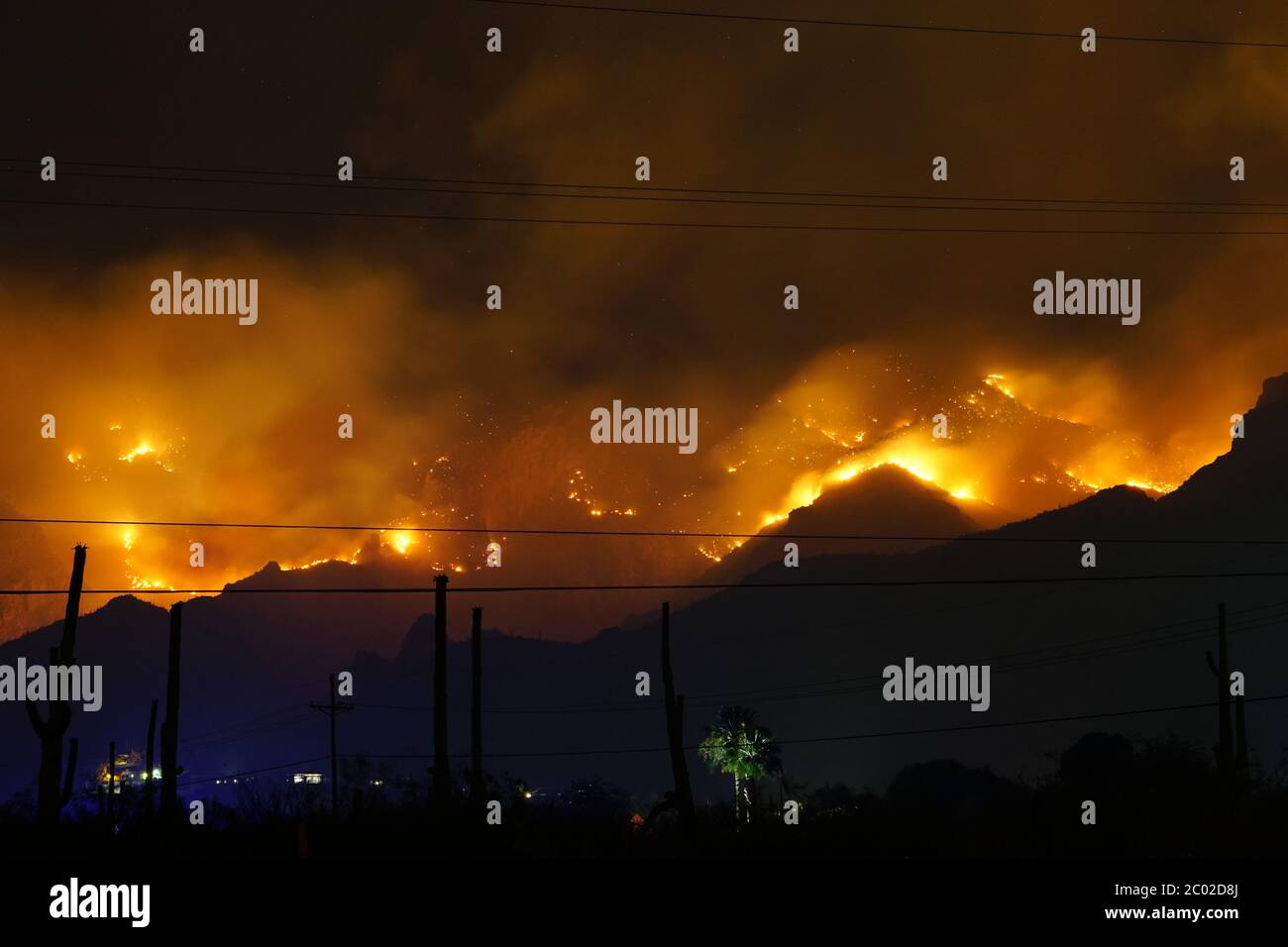 JUNE 10, 2020 - TUCSON, ARIZONA / USA: Named the "Bighorn Fire," this ...