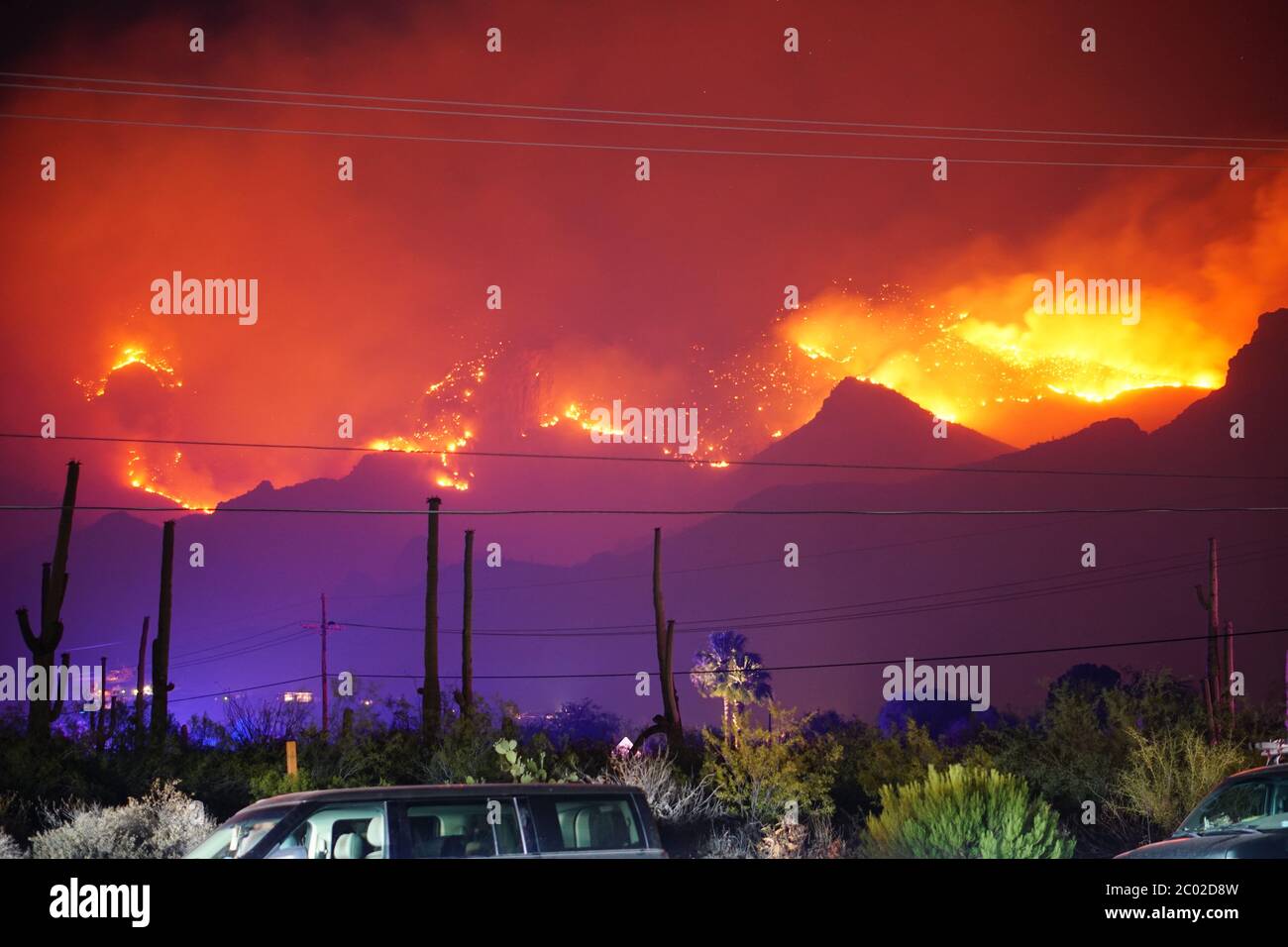 JUNE 10, 2020 - TUCSON, ARIZONA / USA: Named the "Bighorn Fire," this ...