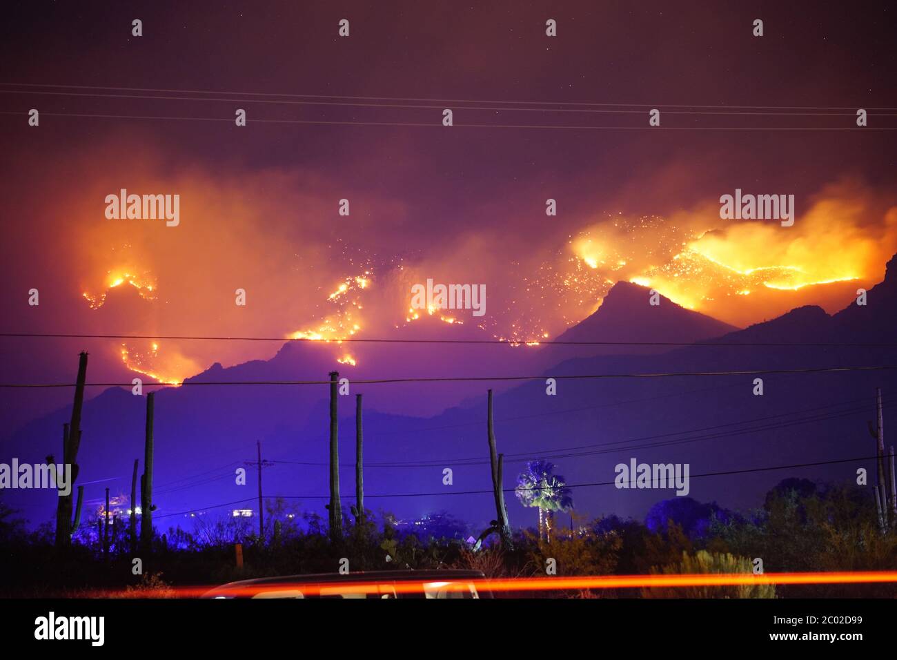 JUNE 10, 2020 - TUCSON, ARIZONA / USA: Named the "Bighorn Fire," this ...