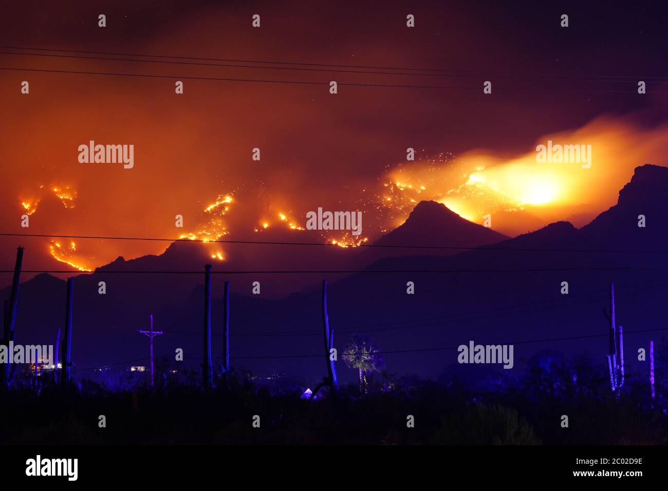 JUNE 10, 2020 - TUCSON, ARIZONA / USA: Named the "Bighorn Fire," this ...