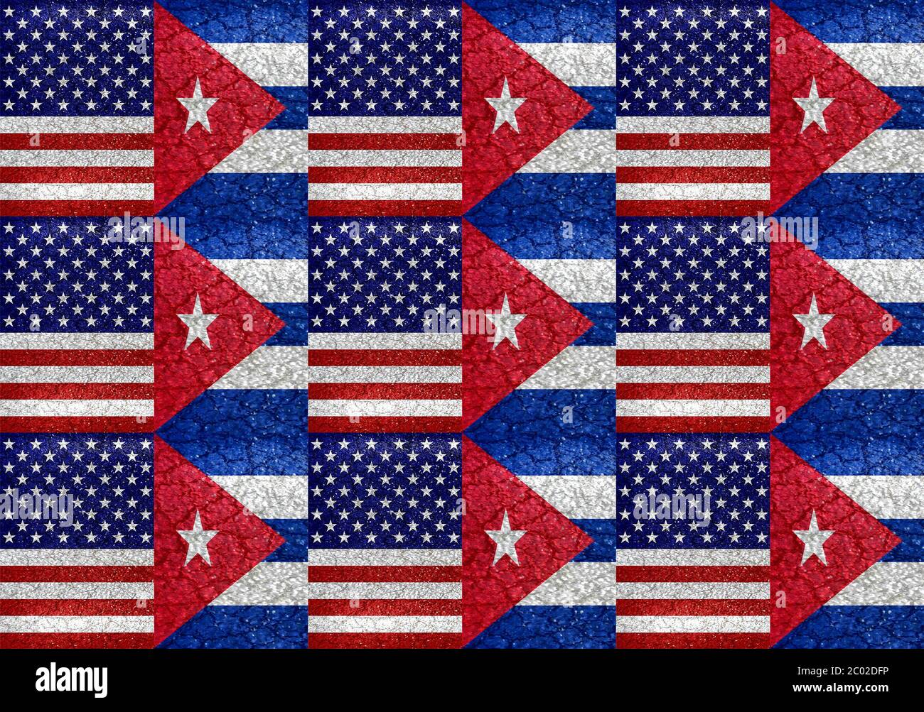 Usa and Cuba Flag United Pattern Stock Photo - Alamy