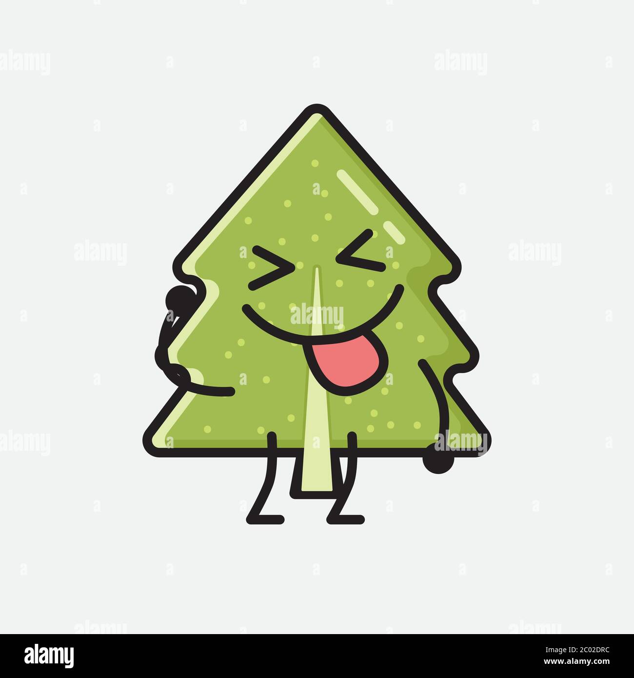 An Illustration of Cute Pine Tree Mascot Vector Character in Flat ...