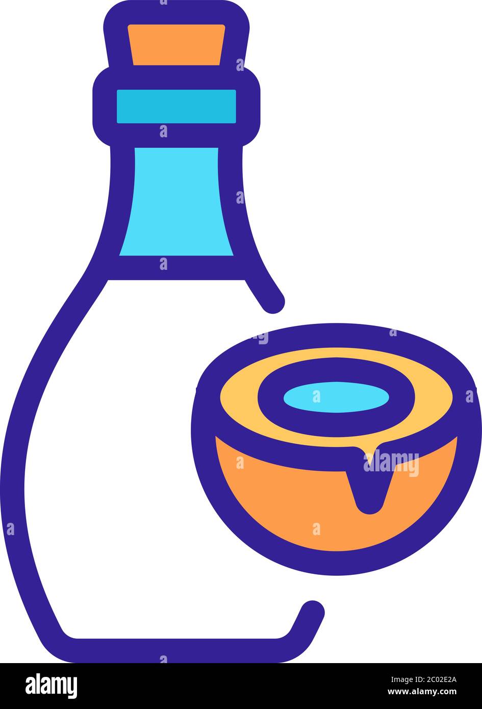 coconut elixir bottle icon vector outline illustration Stock Vector ...