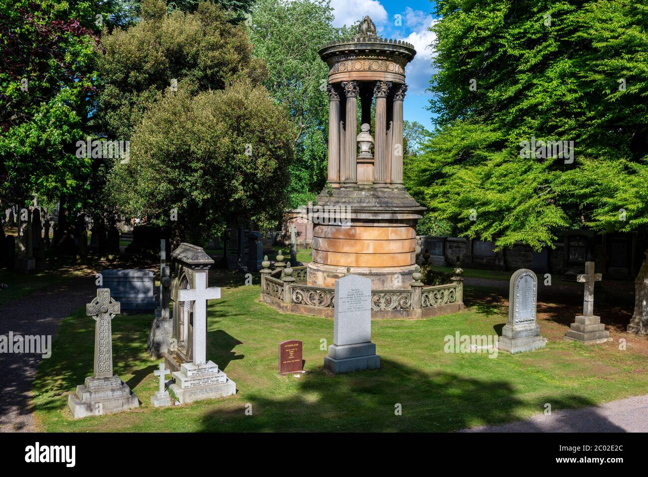 Memorial to Glasgow philanthropist James Buchanan (died 1857) in the Dean Cemetery in the West ...