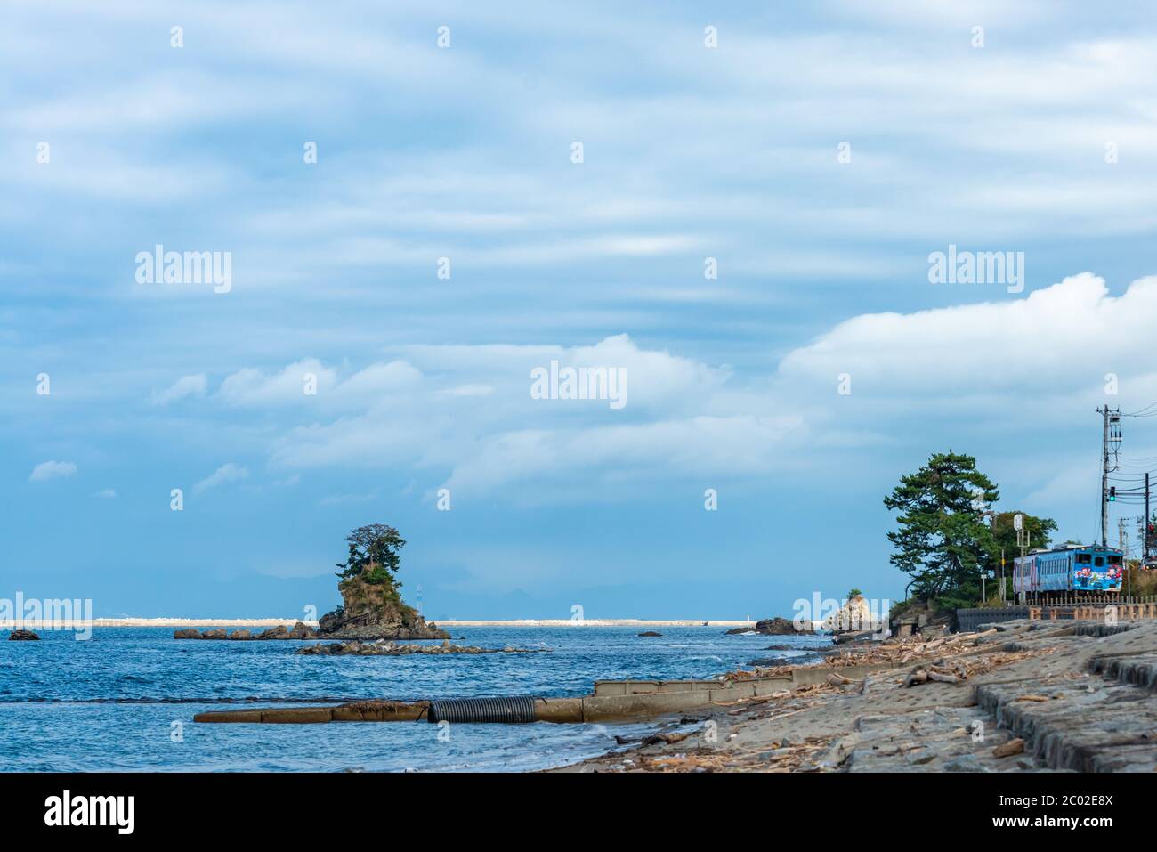 Toyama Bay is a bay located on the Amaharashi Coast,Onnaiwa Rock is a ...