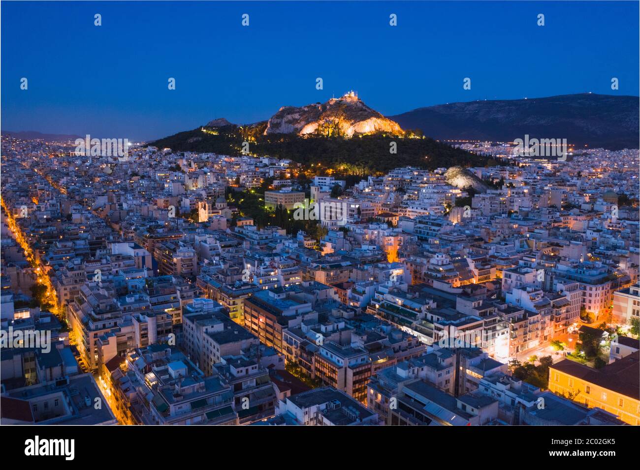 Panoramic View over Athens by Sunrise with old city downtown and ...