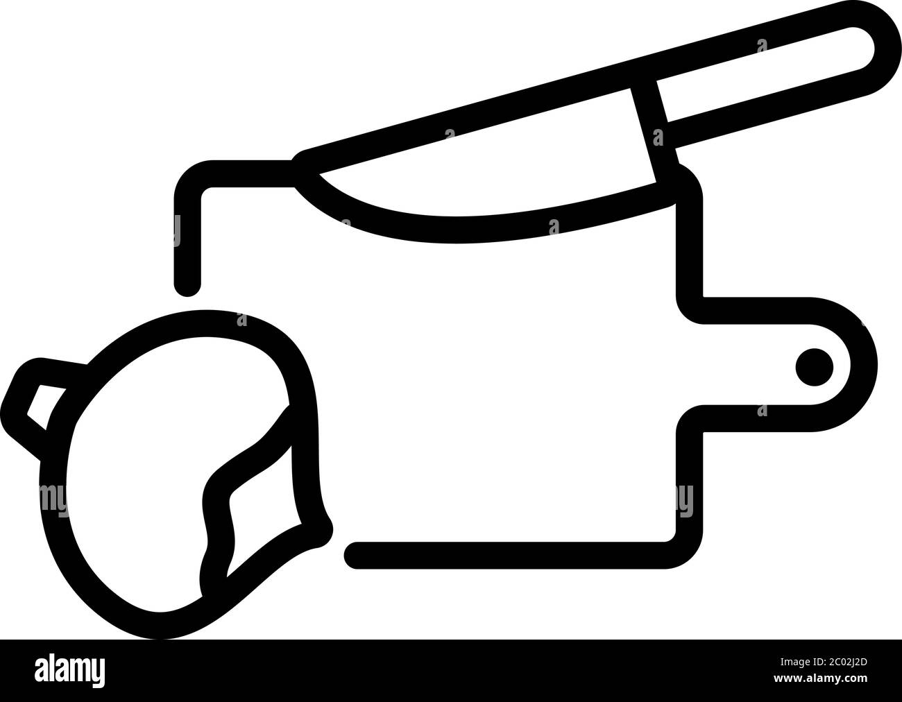 turnip cutting desk and knife icon vector outline illustration Stock ...