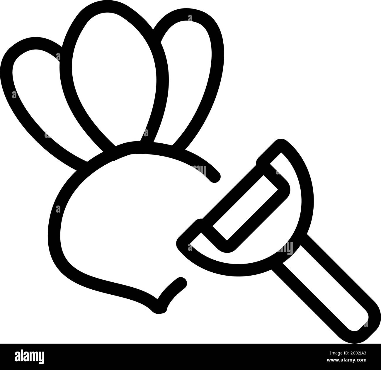 turnip and peeling tool icon vector outline illustration Stock Vector ...