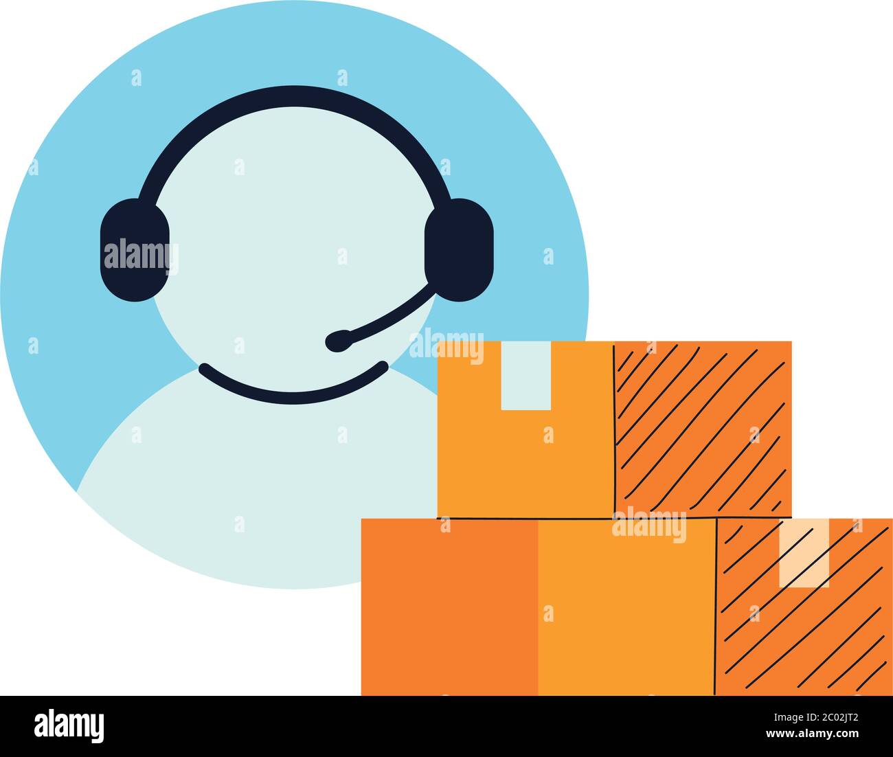 virtual store with call center vector illustration desing Stock Vector ...