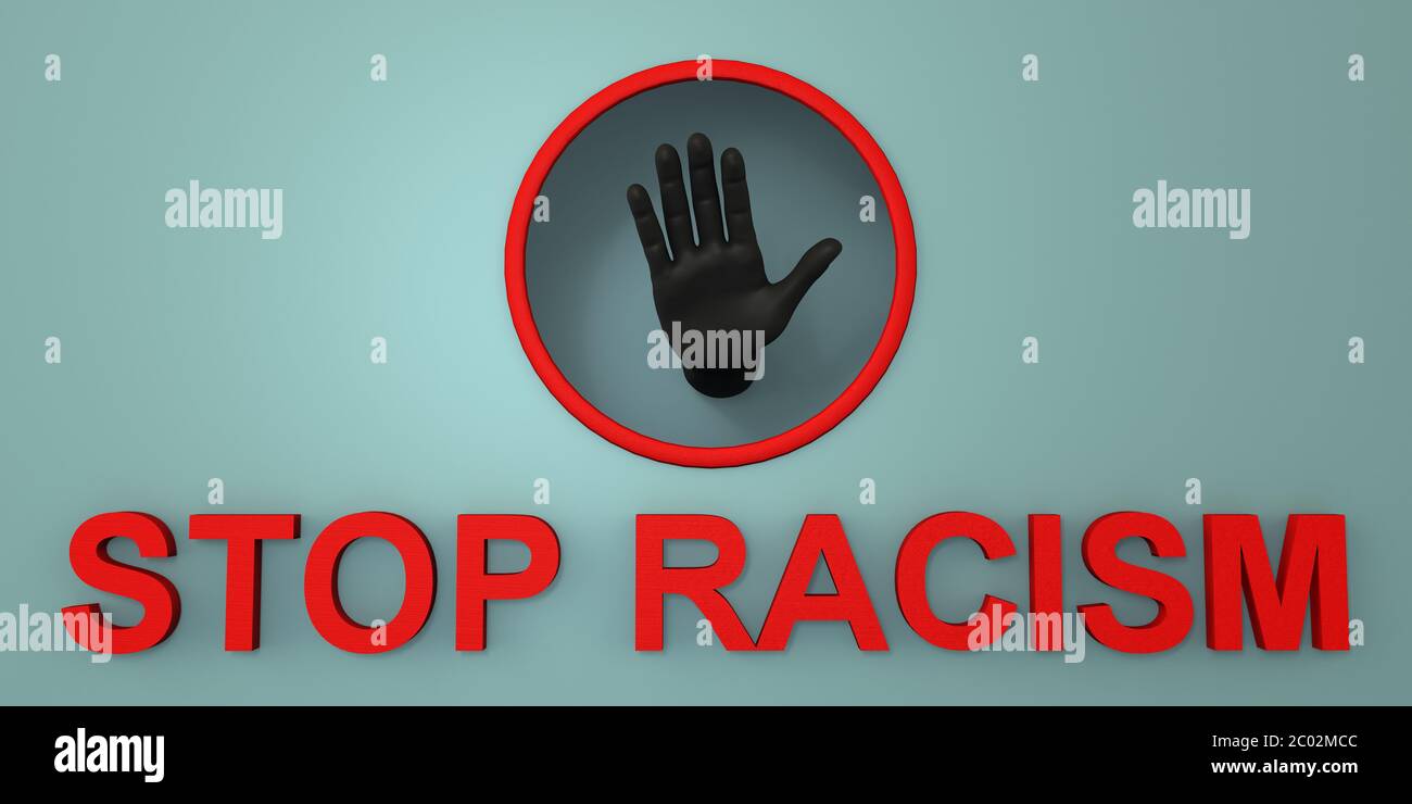 Banner of protest against racism. A Black hand symbolizing protest and ...