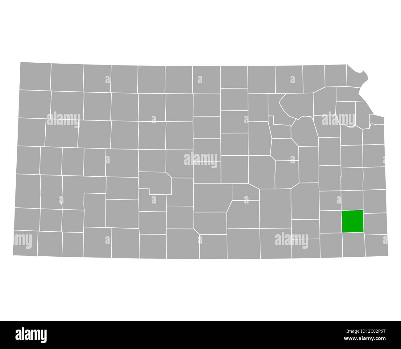 Map of Neosho in Kansas Stock Photo - Alamy