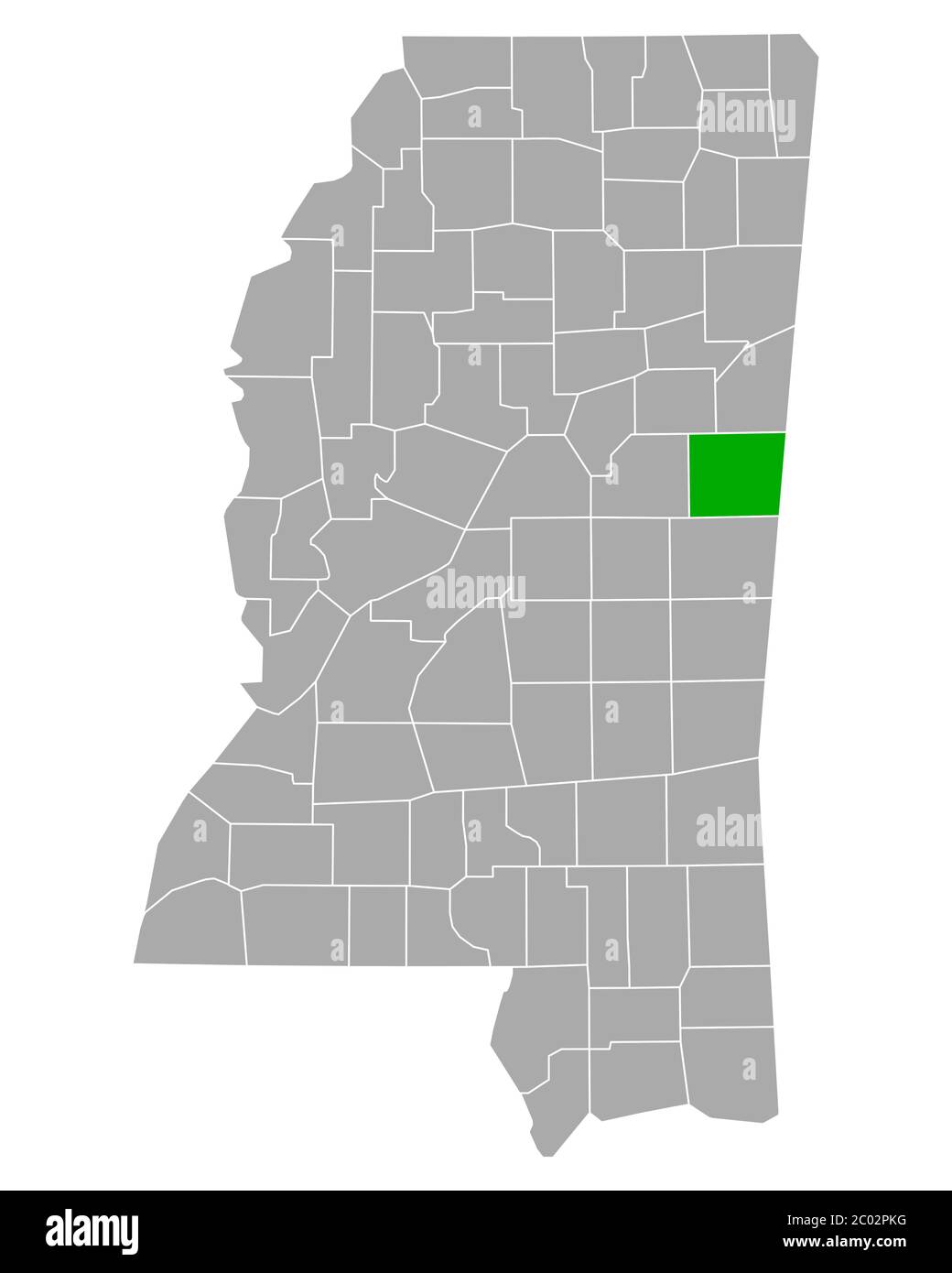 Map of Noxubee in Mississippi Stock Photo - Alamy