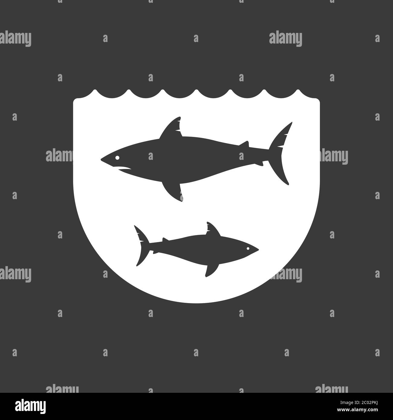 Shark icon. Sea and Ocean Animal symbol isolated on background Stock ...