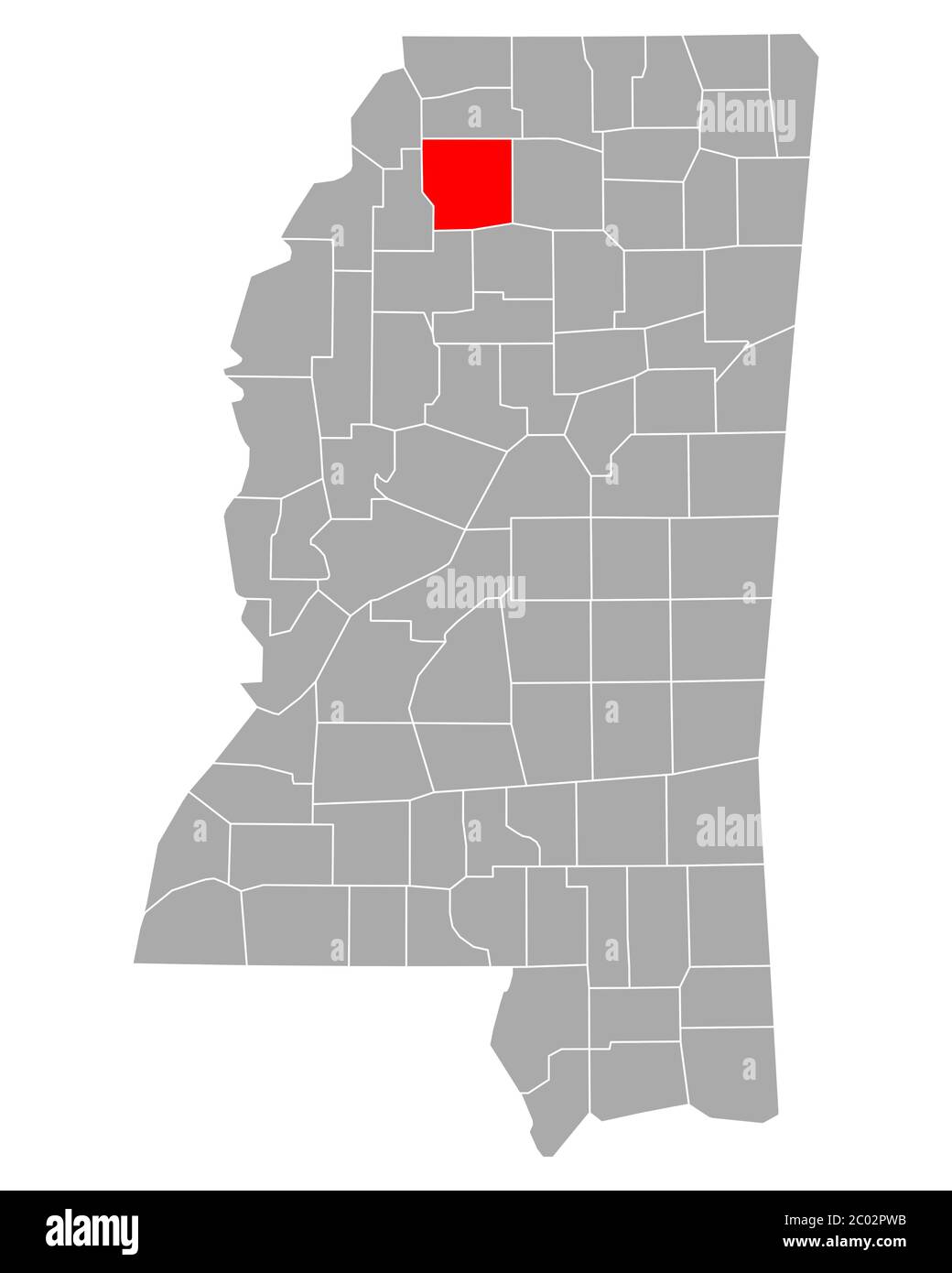 Map of Panola in Mississippi Stock Photo - Alamy