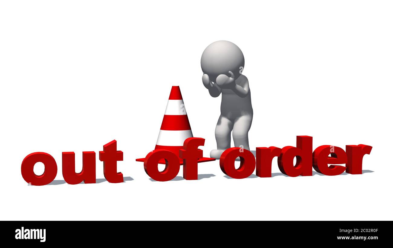 Lettering - out of order - with shadow on the floor in front of a ...