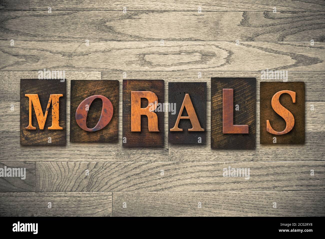 Morals Concept Wooden Letterpress Type Stock Photo - Alamy