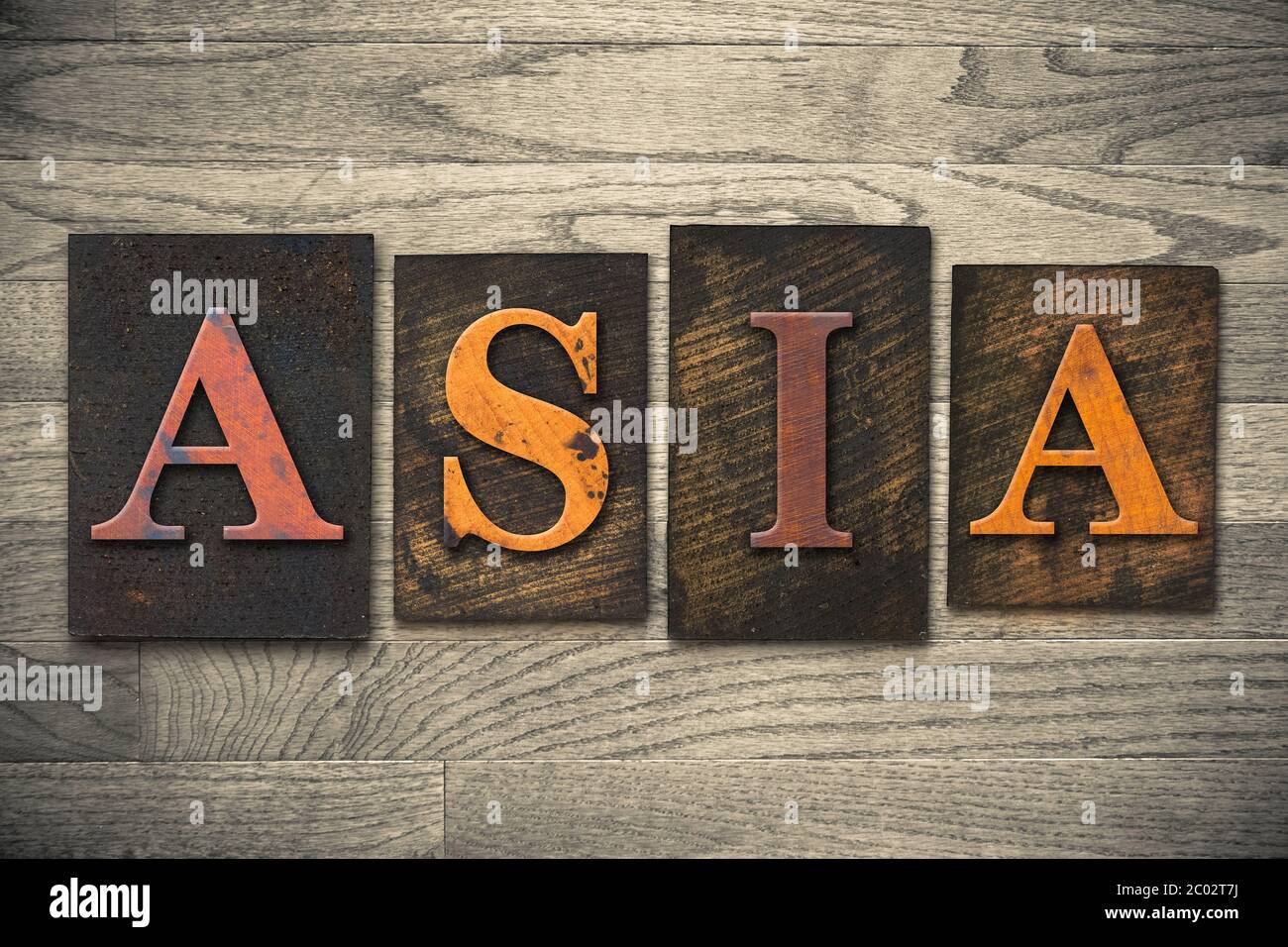 Asia Concept Wooden Letterpress Type Stock Photo - Alamy