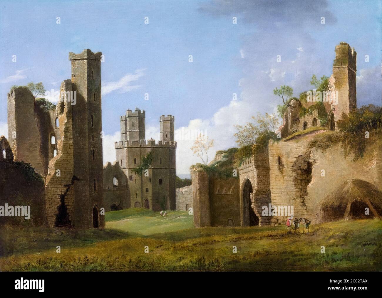 Caernarvon Castle, painting by Joseph Farington, circa 1780 Stock Photo ...