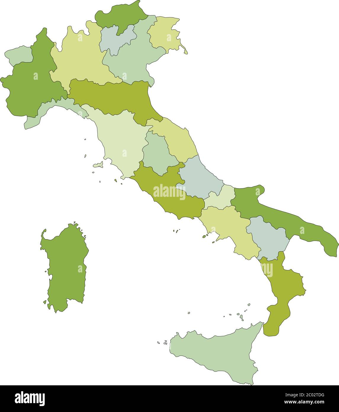 Highly detailed editable political map with separated layers. Italy ...