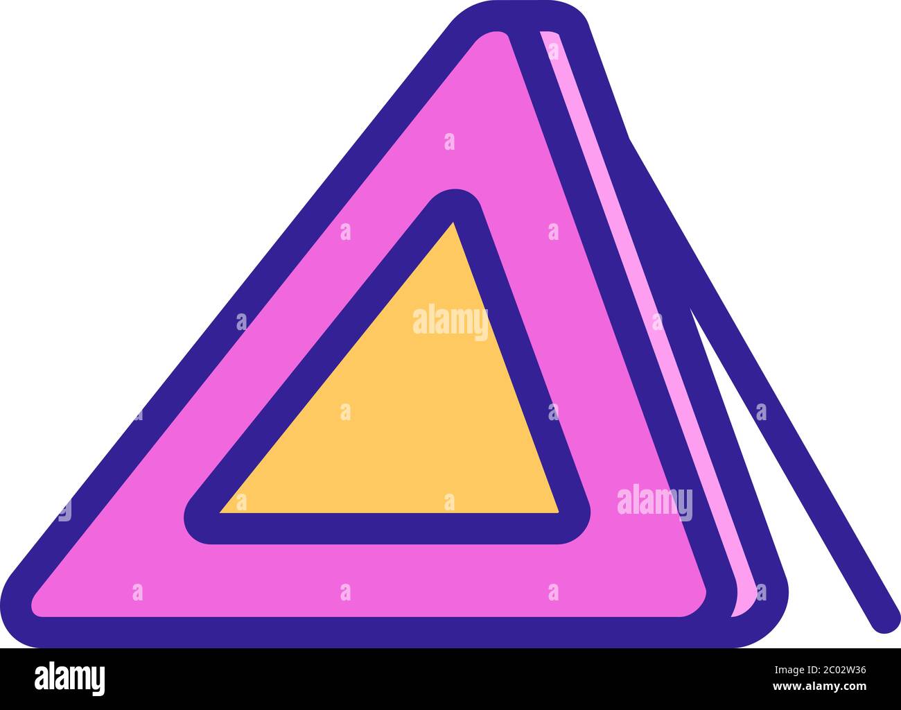 triangle alert car accessory icon vector outline illustration Stock ...