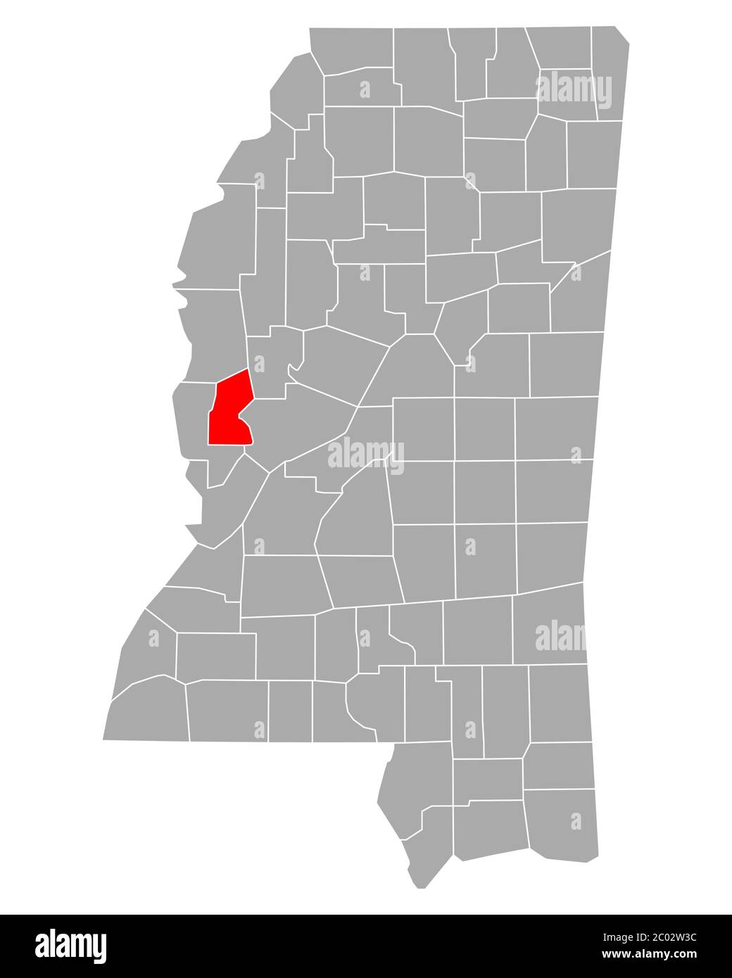 Map of Sharkey in Mississippi Stock Photo - Alamy