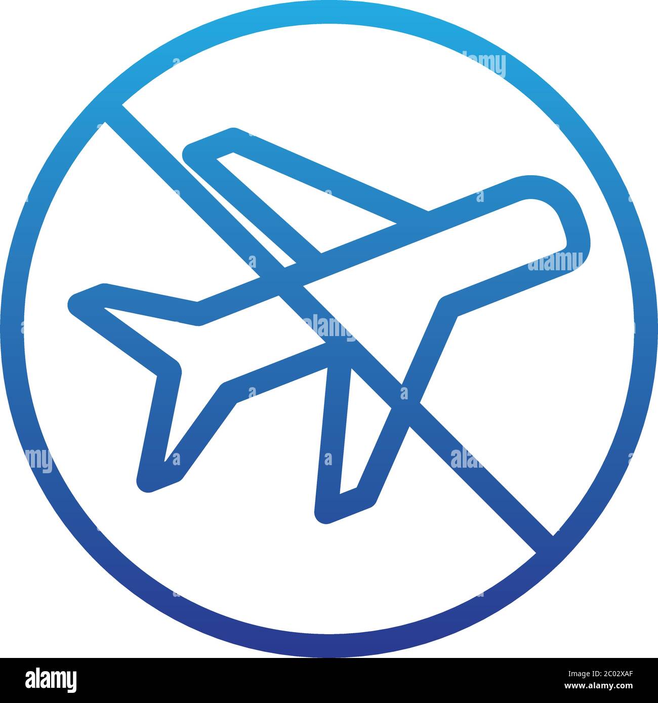 airplane , passenger plane with prohibition sign , suspension of air ...