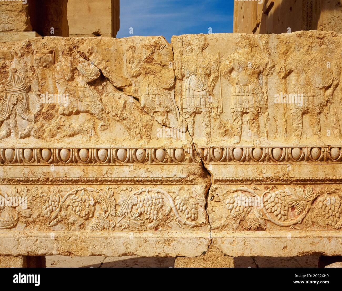 Syria. Palmyra. Temple of Bel. Relief of an architrave with depiction ...