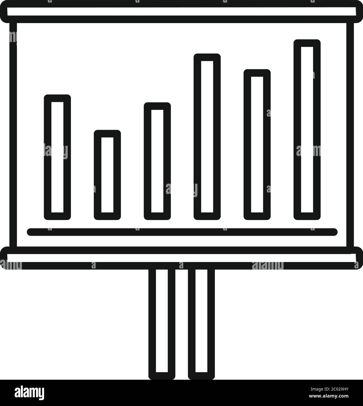 Graph chart office banner icon. Outline graph chart office banner ...