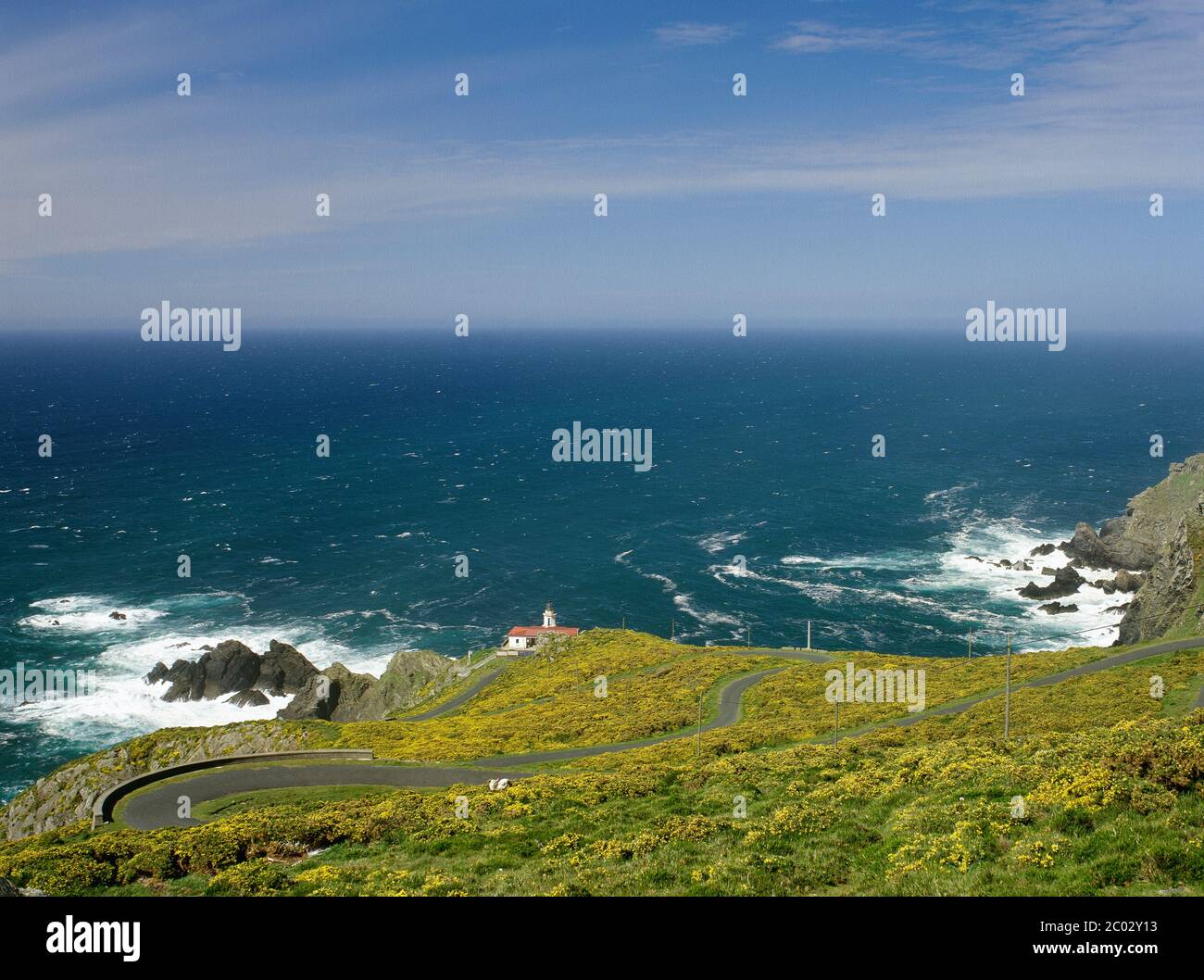 Spain, Galicia, La Coruña province, Cedeira. Panoramic view of Punta ...