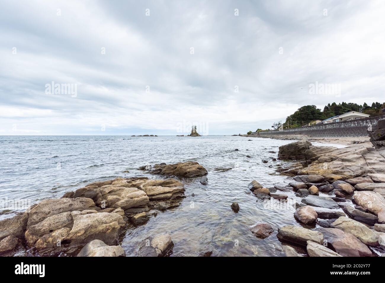 Toyama Bay is a bay located on the Amaharashi Coast,Onnaiwa Rock is a ...