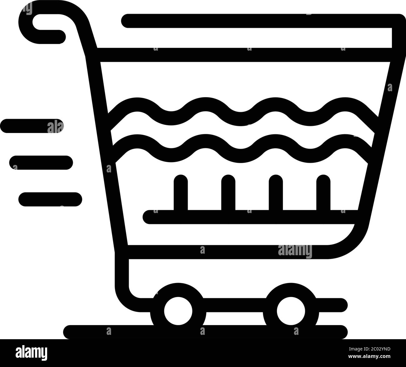 Shopping trolley icon, outline style Stock Vector Image & Art - Alamy