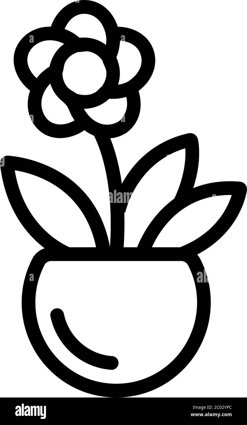 potting flower icon vector outline illustration Stock Vector Image ...