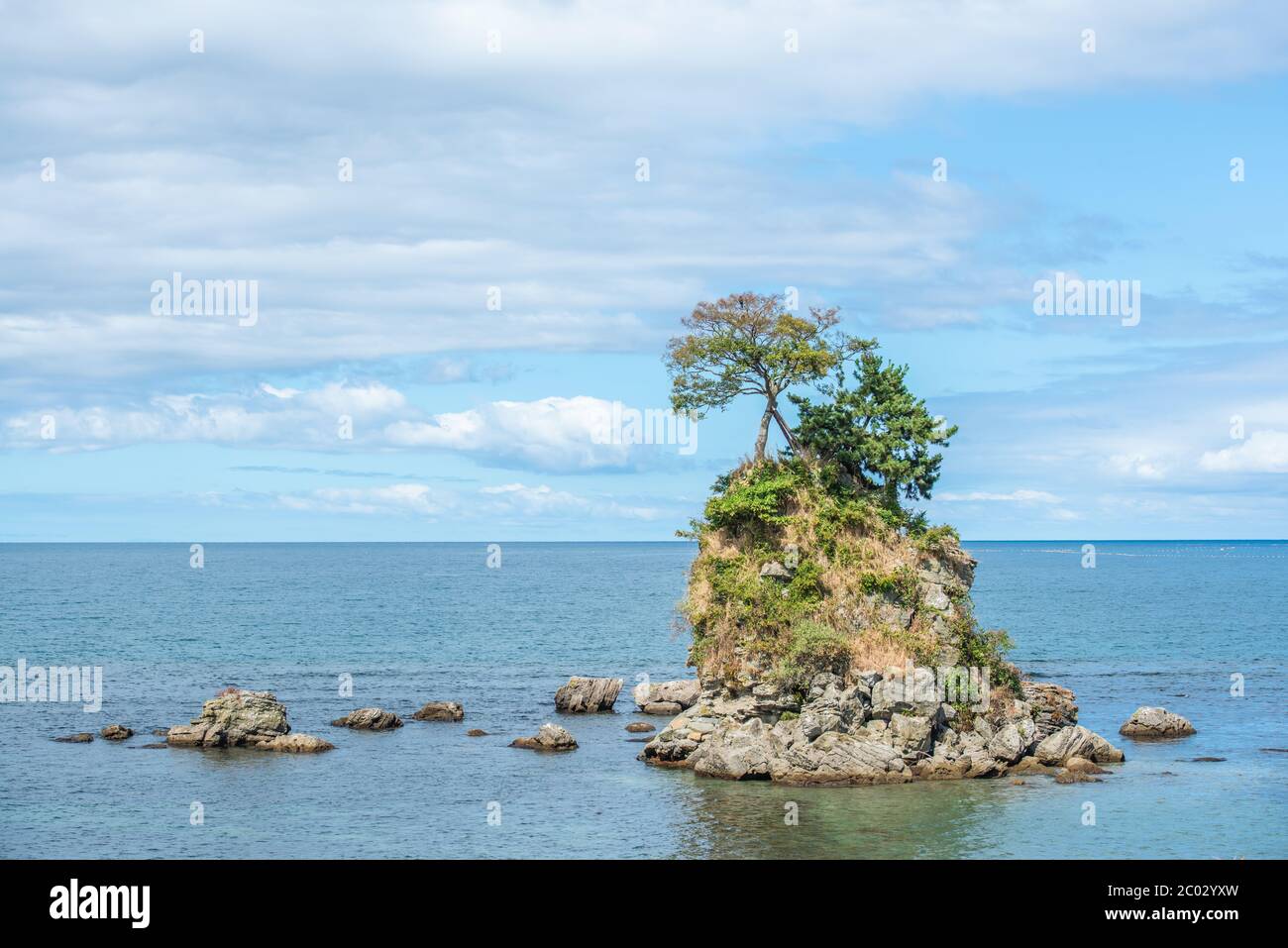 Toyama Bay is a bay located on the Amaharashi Coast,Onnaiwa Rock is a ...