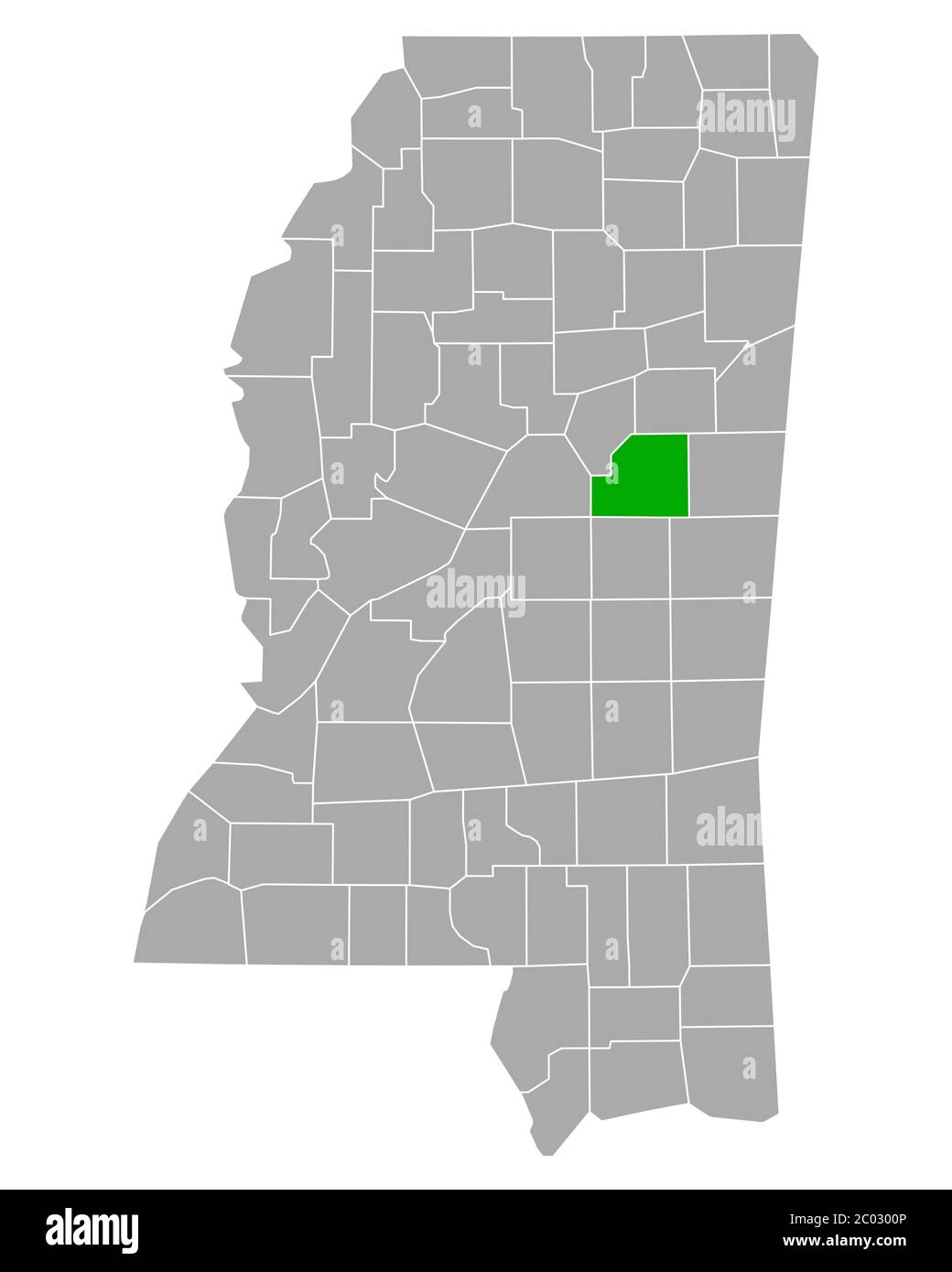 Map of Winston in Mississippi Stock Photo - Alamy