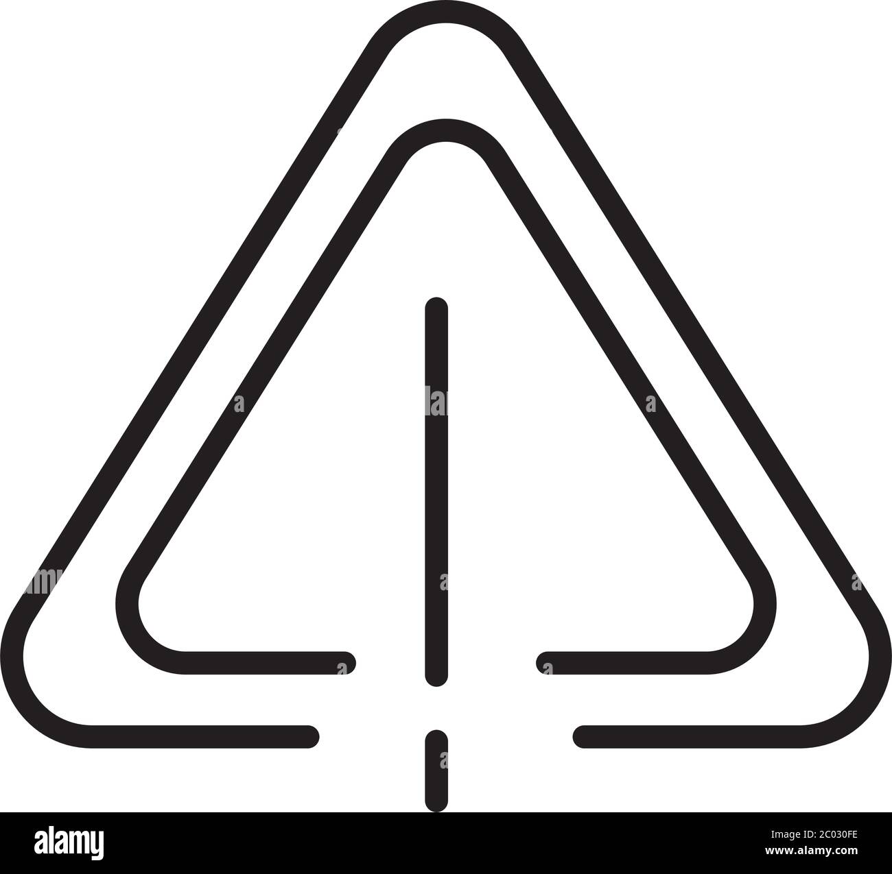 hazard warning, attention sign, warning sign, line style icon vector ...