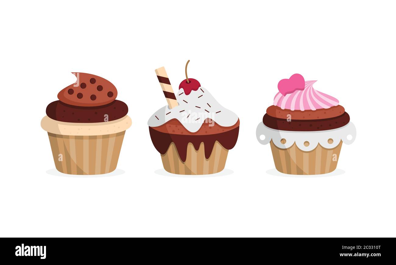 Yummy cupcakes. Sweet food. Isolated vector illustration Stock Vector ...