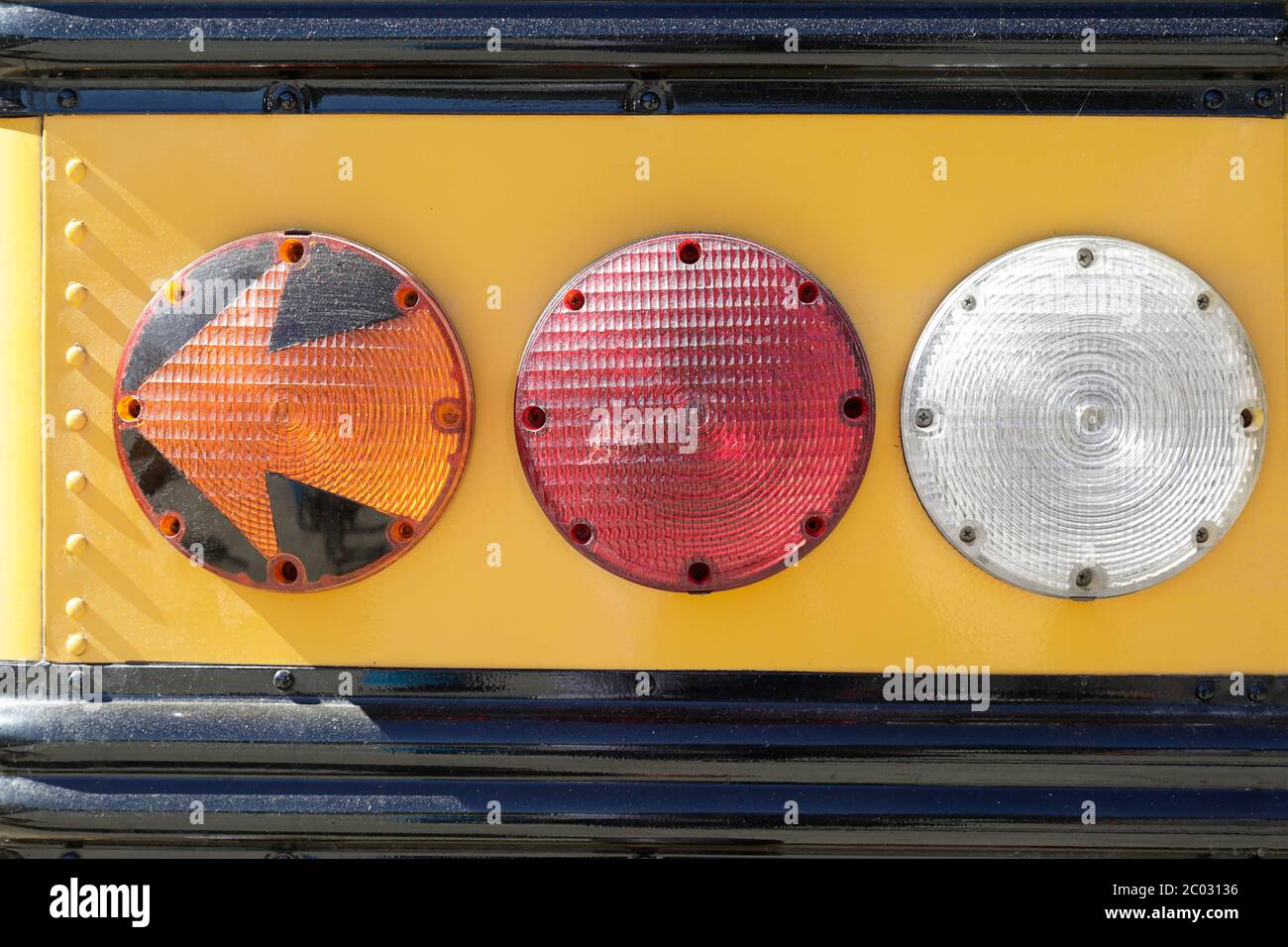 School bus rear view hi-res stock photography and images - Alamy